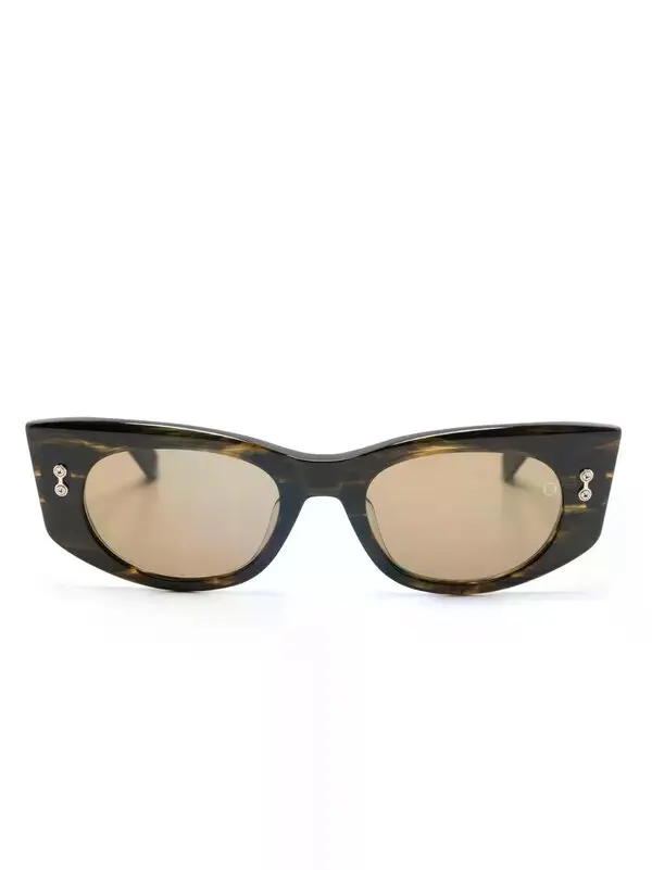 AKONI Aquila Oval-frame Sunglasses - Brown