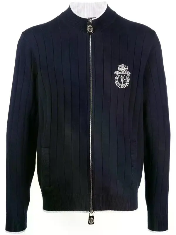 BILLIONAIRE Logo-embroidered Ribbed-knit Pullover