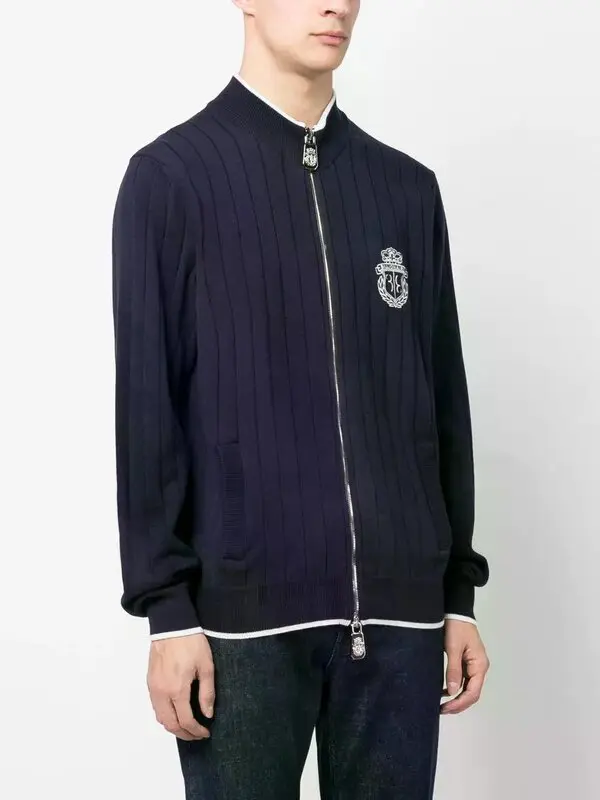 BILLIONAIRE Logo-embroidered Ribbed-knit Pullover