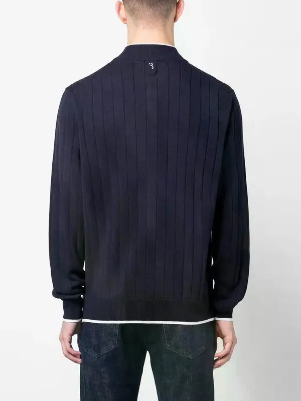 BILLIONAIRE Logo-embroidered Ribbed-knit Pullover