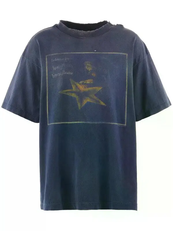 SAINT MXXXXXX X Cactus Plant Flea Market Graphic-print T-shirt - Blue
