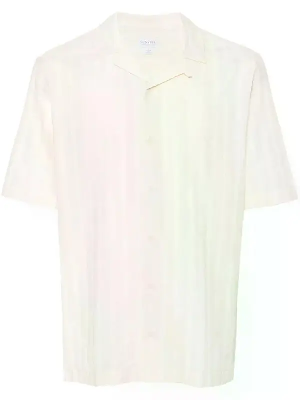 Sunspel Embroidered-stripes Cotton Shirt
