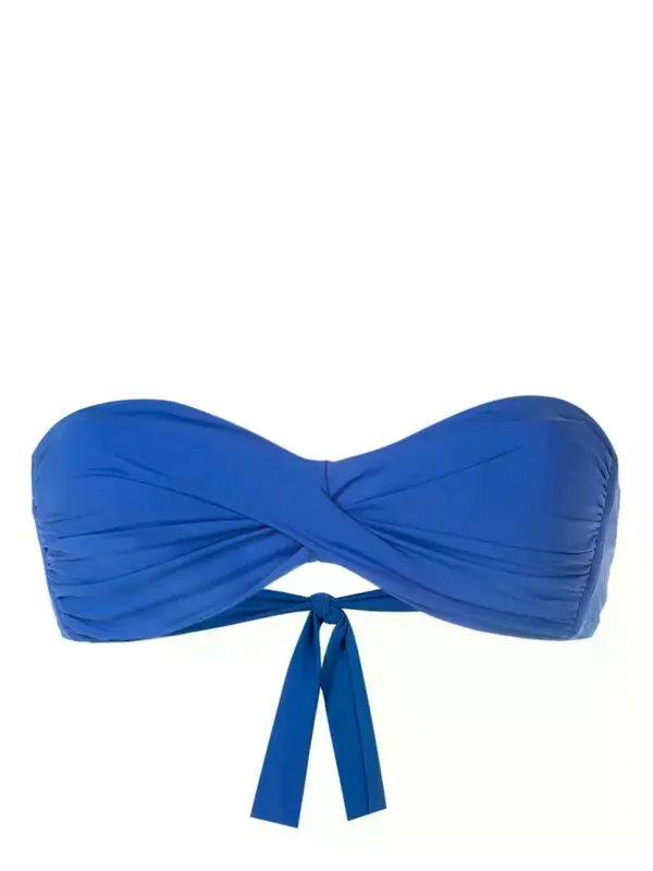 AMIR SLAMA Twist-detail Strapless Bikini Top - Blue