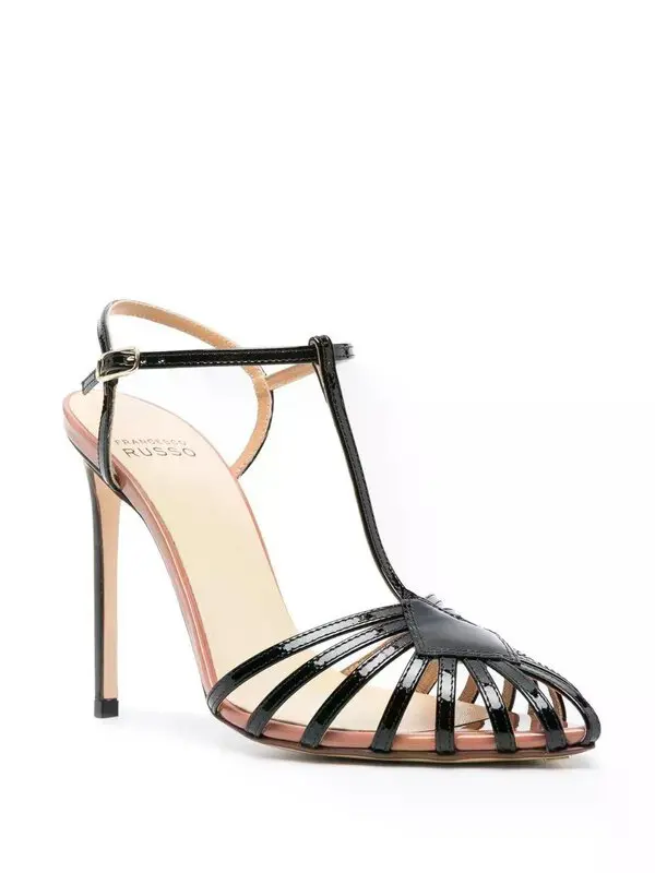 FRANCESCO RUSSO Pointed Strap-detail 105mm Sandals