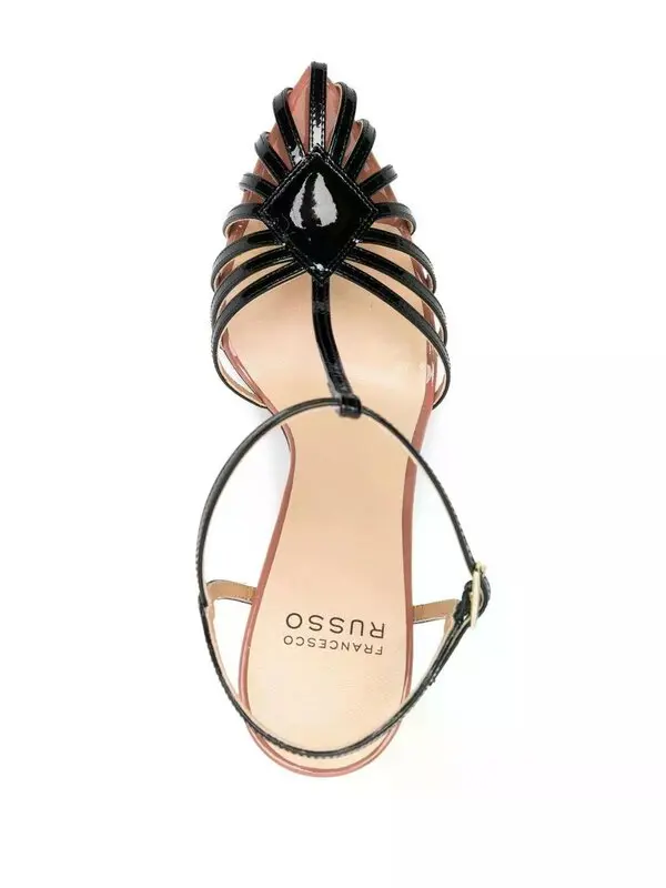 FRANCESCO RUSSO Pointed Strap-detail 105mm Sandals