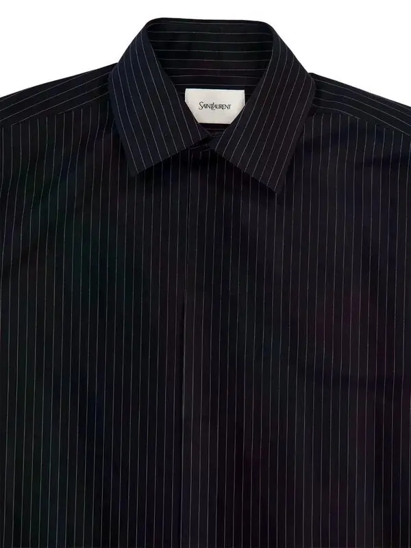 Saint Laurent Cassandre Striped Shirt - Black