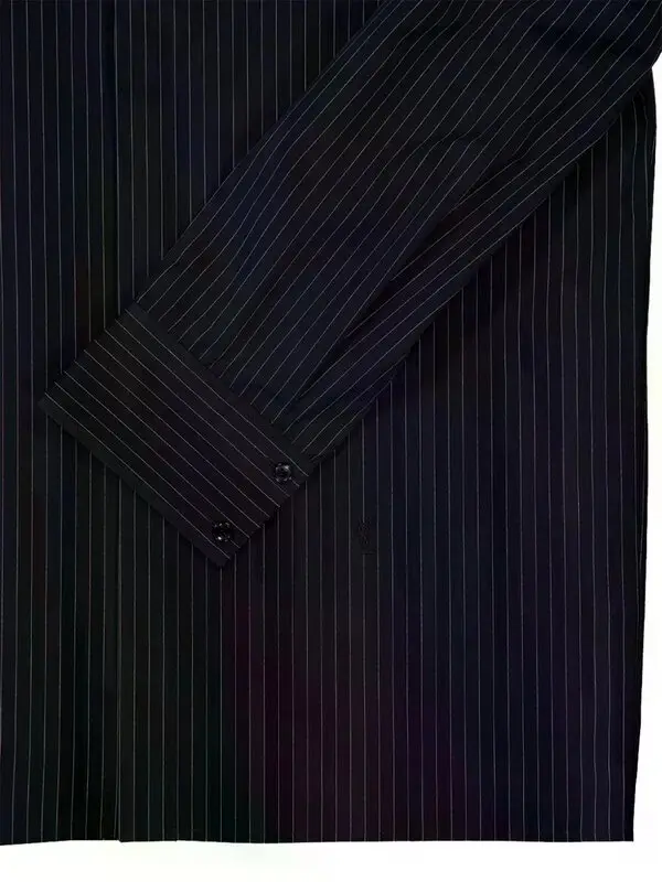 Saint Laurent Cassandre Striped Shirt - Black