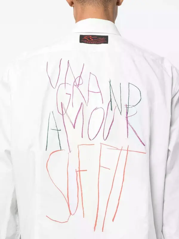 Raf Simons Slogan-print Button-up Shirt