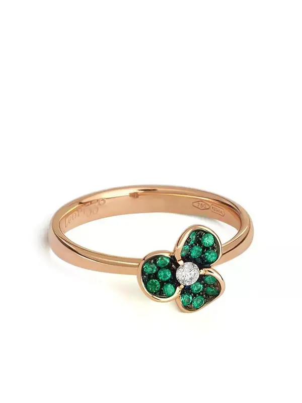 LEO PIZZO 18k Rose Gold Candy Flora Emerald And Diamond Ring - Pink