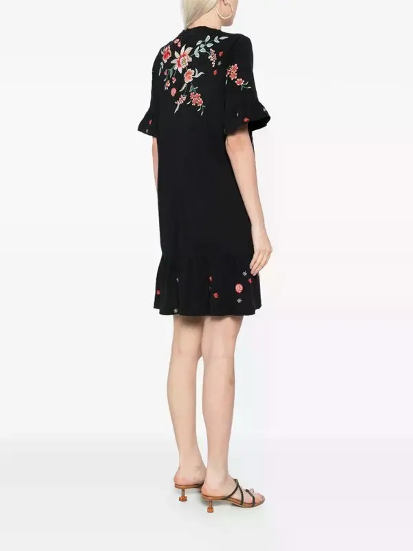 Johnny Was Ruffle-sleeve Knit Mini Dress