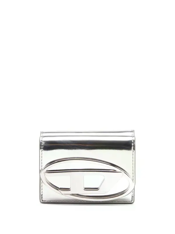 DIESEL® Oval-d Metallic Leather Wallet - Silver