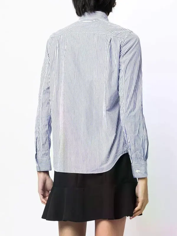 Comme Des Garçons Logo-patch Striped Shirt