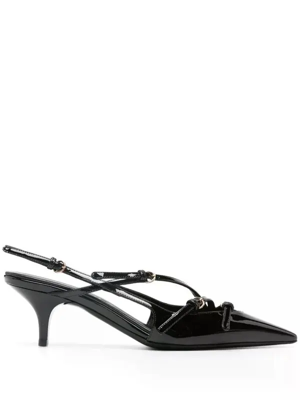Miu Miu Buckle-embellished Slingback Pumps - Black