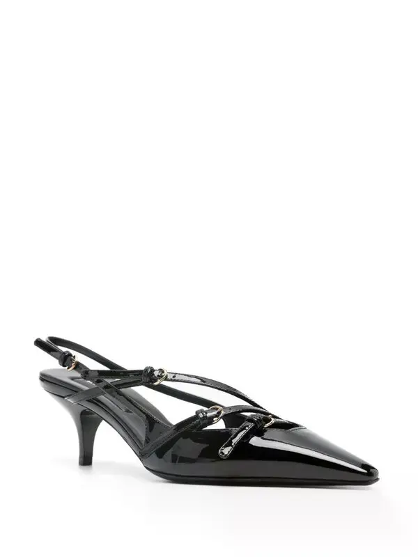 Miu Miu Buckle-embellished Slingback Pumps - Black