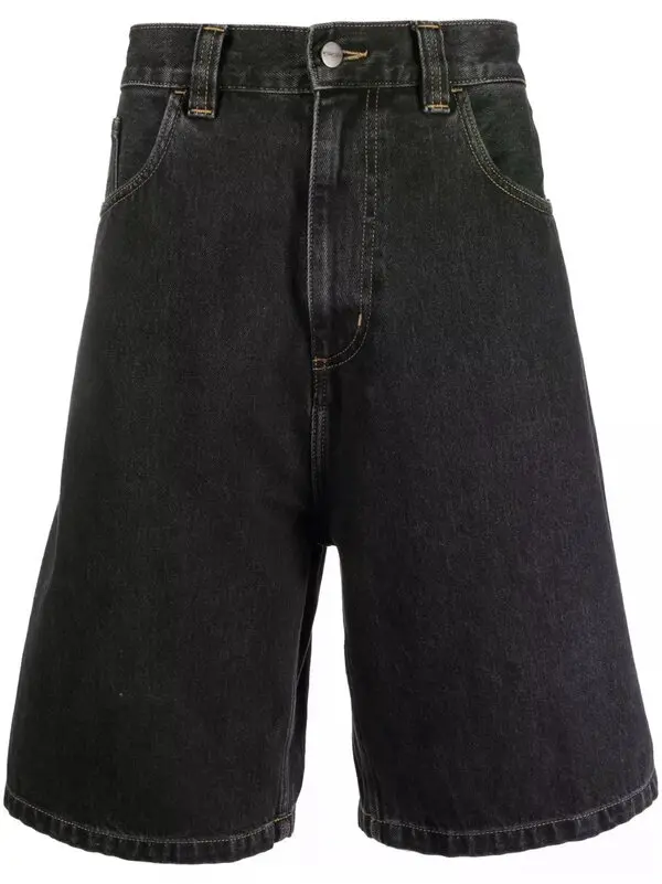 Carhartt Work In Progress Logo-patch Wide-leg Denim Shorts