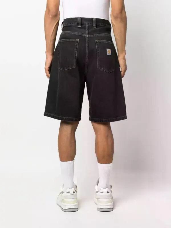 Carhartt Work In Progress Logo-patch Wide-leg Denim Shorts