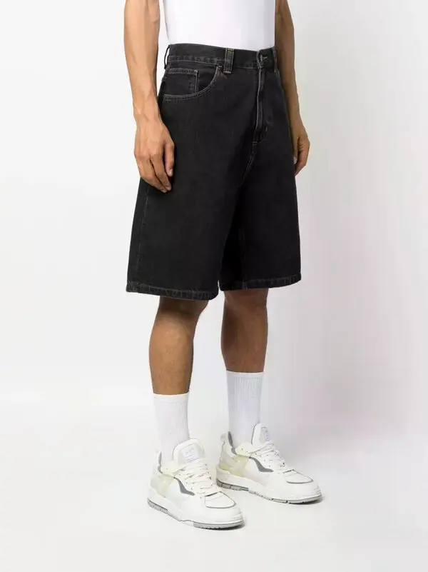 Carhartt Work In Progress Logo-patch Wide-leg Denim Shorts