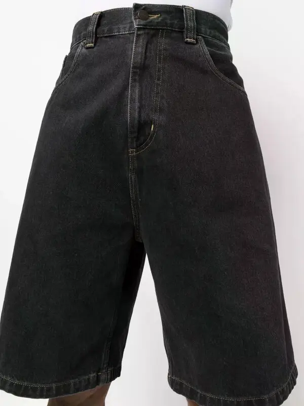 Carhartt Work In Progress Logo-patch Wide-leg Denim Shorts