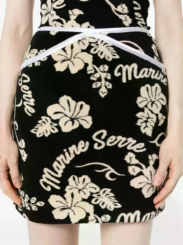 MARINE SERRE Patterned Jacquard Mini Skirt