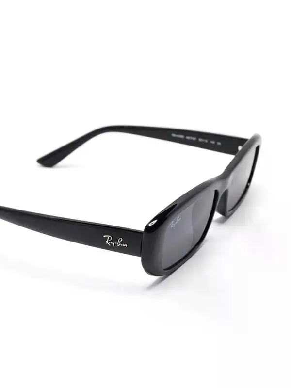 Ray-ban Rectangle Frame Sunglasses With Grey-tinted Lenses