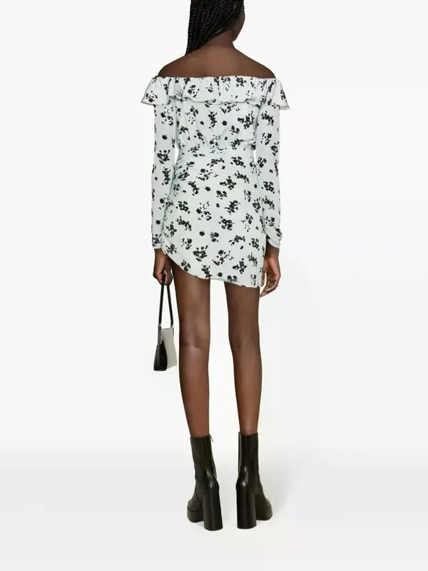 Alessandra Rich Rose-print Silk Minidress