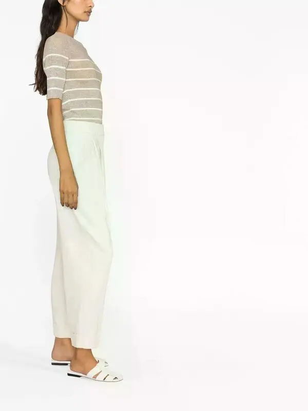 Brunello Cucinelli High-waisted Cropped Tailored Trousers