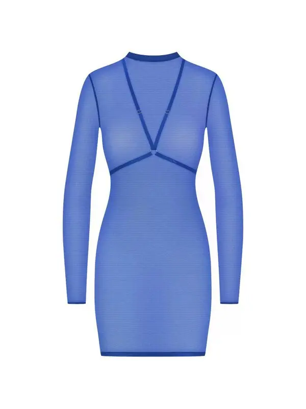 MAISON CLOSE Harness-detail Mini Dress - Blue