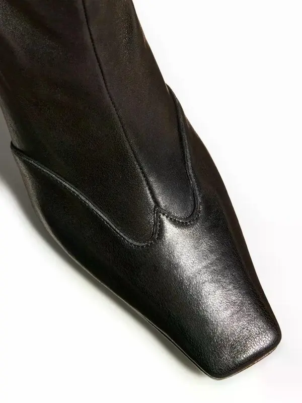 Khaite The Nevada Leather Ankle Boots