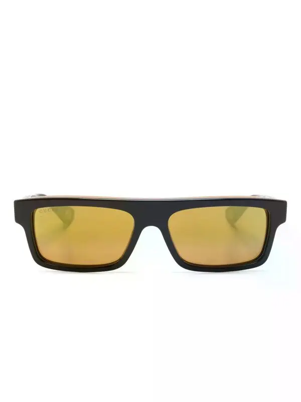 Gucci Rectangle-frame Sunglasses - Brown