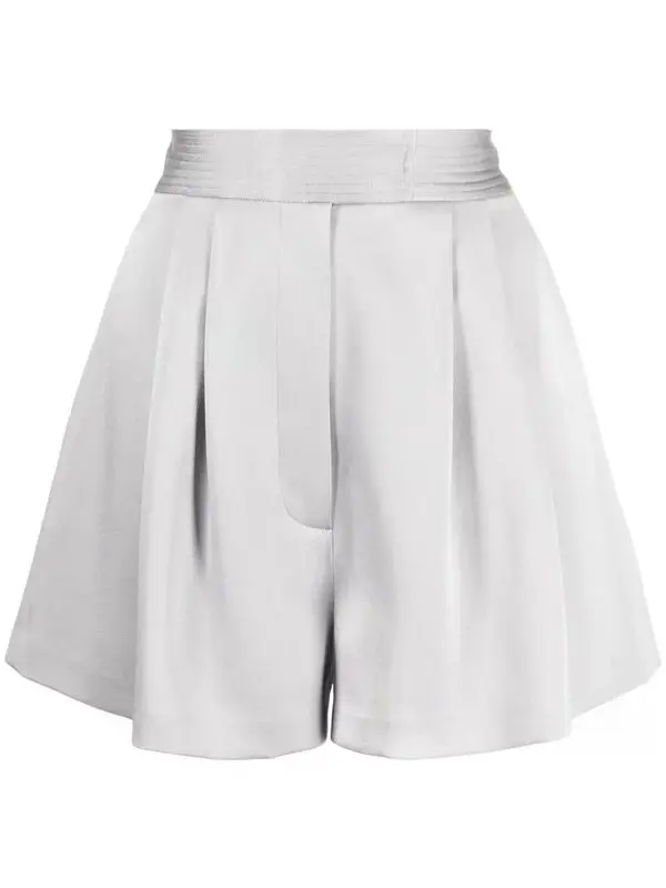Alex Perry Pleated High-waisted Shorts