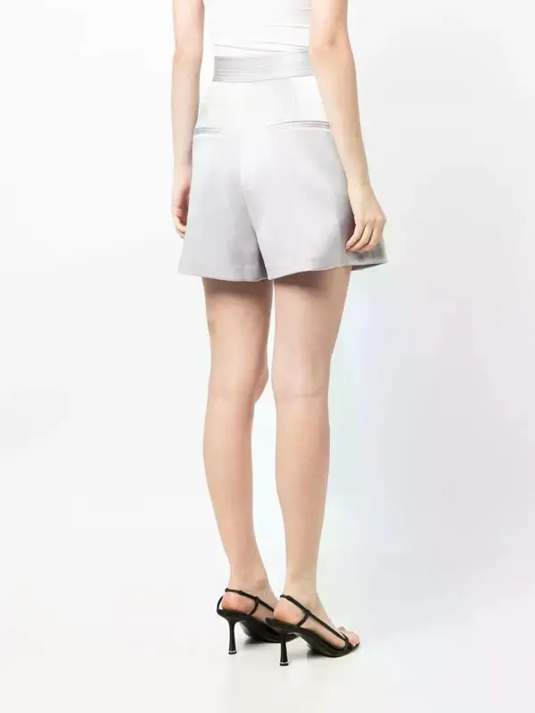 Alex Perry Pleated High-waisted Shorts