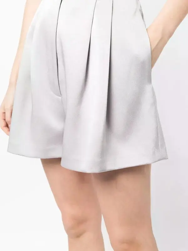 Alex Perry Pleated High-waisted Shorts