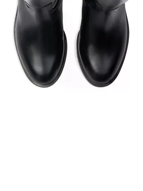 SCAROSSO Knee-high Leather Boots - Black