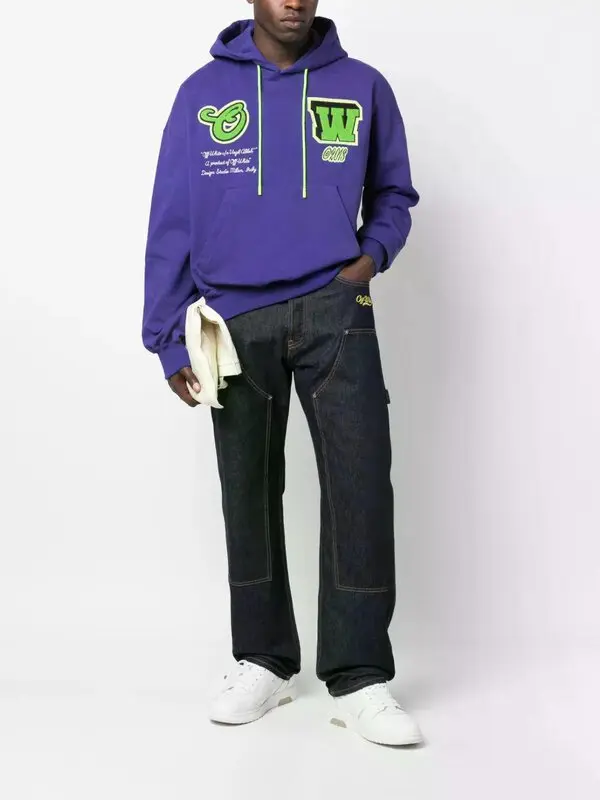 Off-White Contrast-stitching Straight Jeans