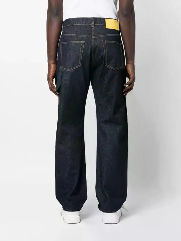 Off-White Contrast-stitching Straight Jeans