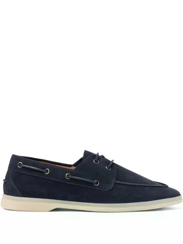SCAROSSO Suede Boat Shoes - Blue