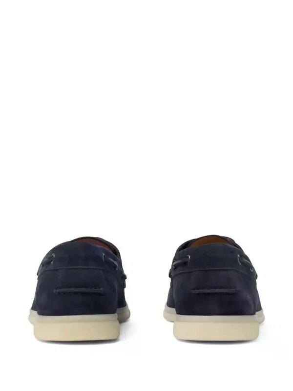 SCAROSSO Suede Boat Shoes - Blue