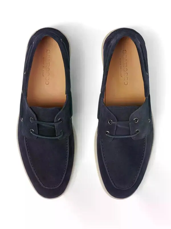 SCAROSSO Suede Boat Shoes - Blue