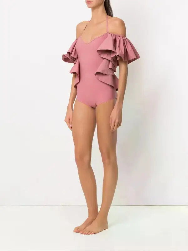 AMIR SLAMA Ruffled One-piece Swimsuit