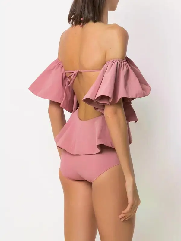AMIR SLAMA Ruffled One-piece Swimsuit
