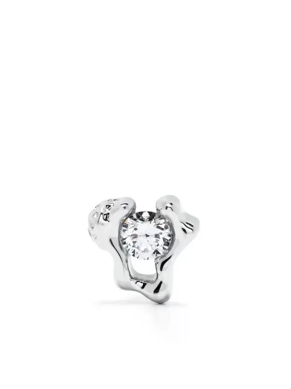 MARIA BLACK 14kt White Gold Molten Diamond Stud Earring - Silver