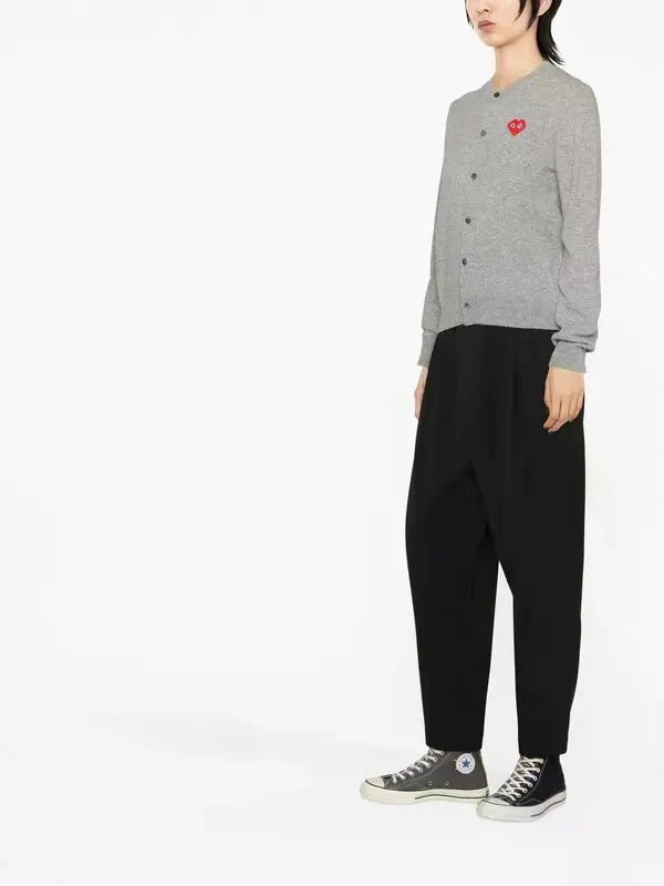 Play Comme Des Garcon Logo-print Wool Cardigan