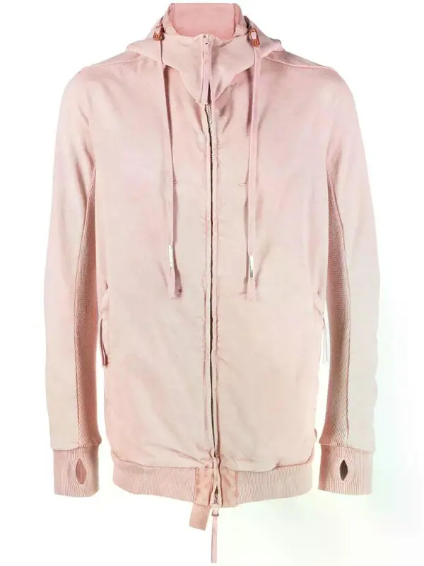 Boris Bidjan Saberi Zip-up Cotton Hooded Jacket - Pink