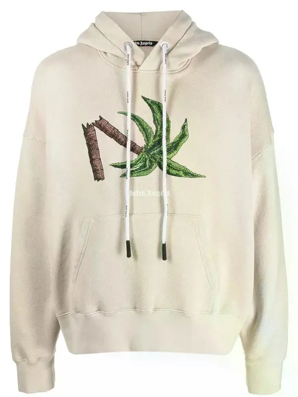 Palm Angels Broken Palm Hooded Sweatshirt - Neutrals