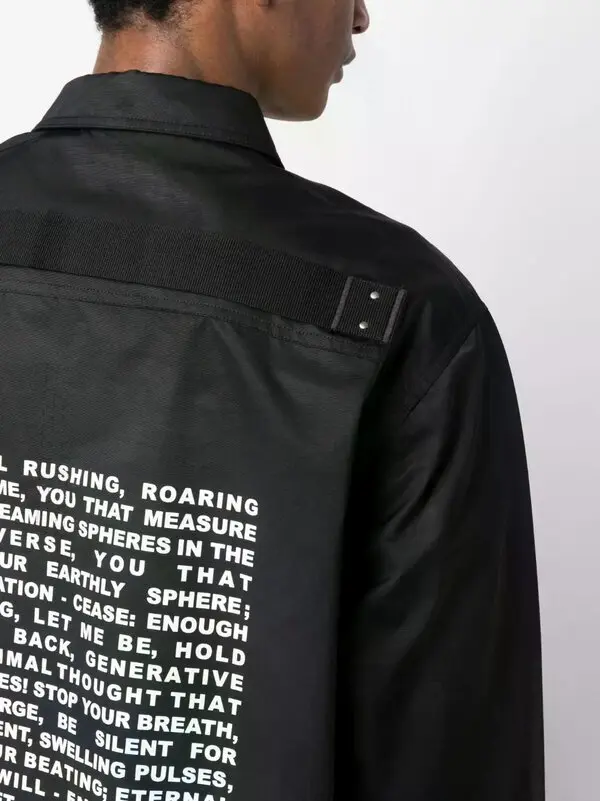 Rick Owens Black Cotton Shirt Jacket