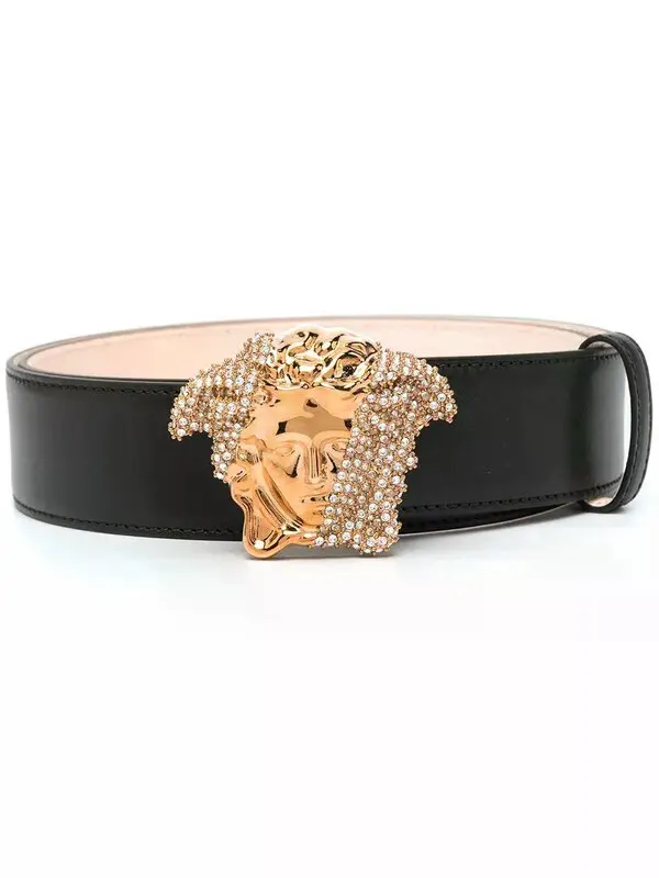 Versace La Medusa Leather Belt - Black
