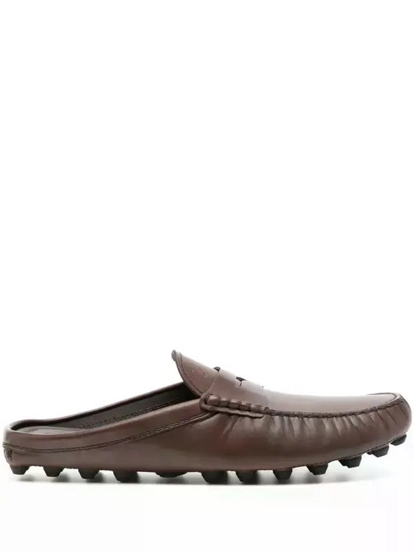 TOD'S Gommino Leather Penny Mules - Brown