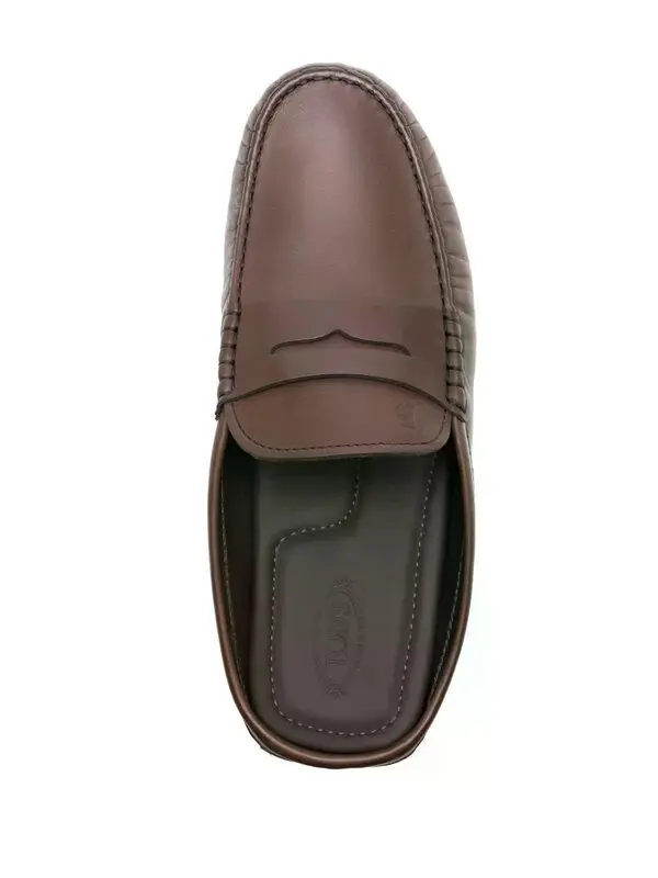 TOD'S Gommino Leather Penny Mules - Brown