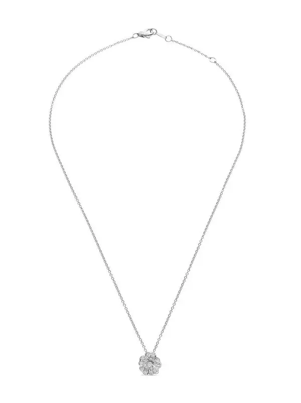 LEO PIZZO 18kt White Gold Floral Diamond Necklace