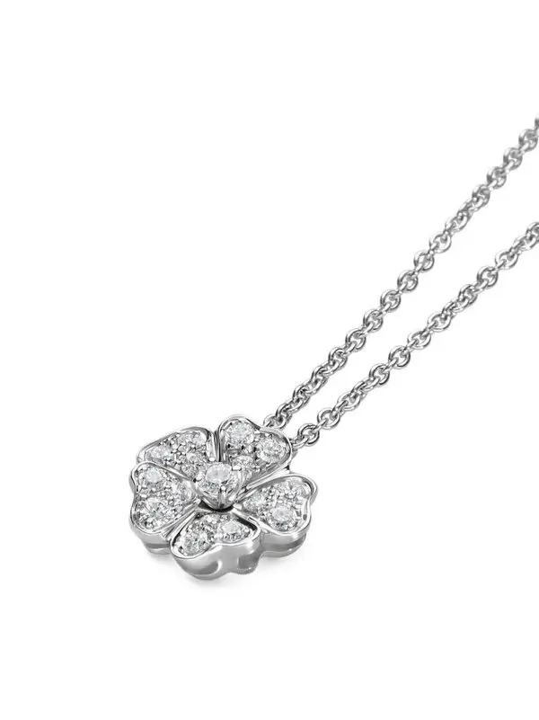 LEO PIZZO 18kt White Gold Floral Diamond Necklace